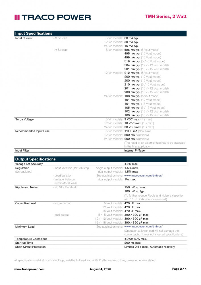 TMH 1212D datasheet page 2