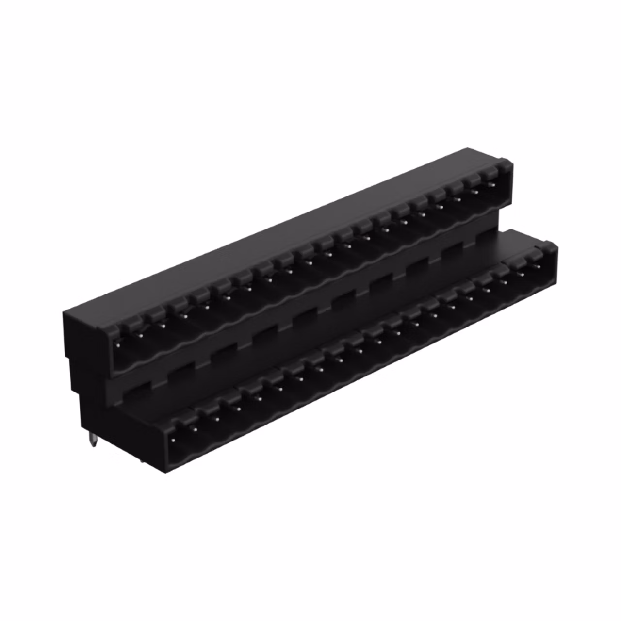 5.00mm Pitch Eurostyle Horizontal Dual Level PCB Header, Closed Ends, 40  Circuits for sale