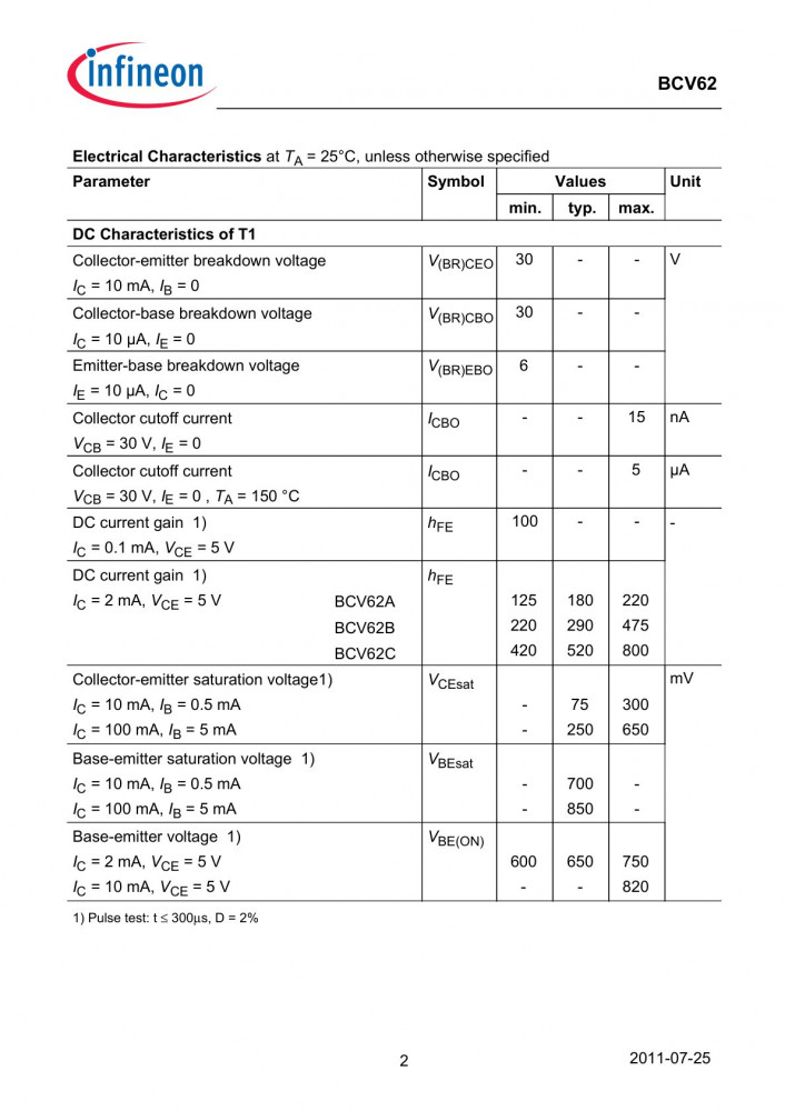 BCV 62B datasheet page 2