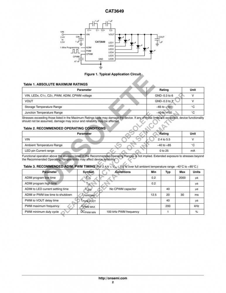 CAT3649 technical document page 2