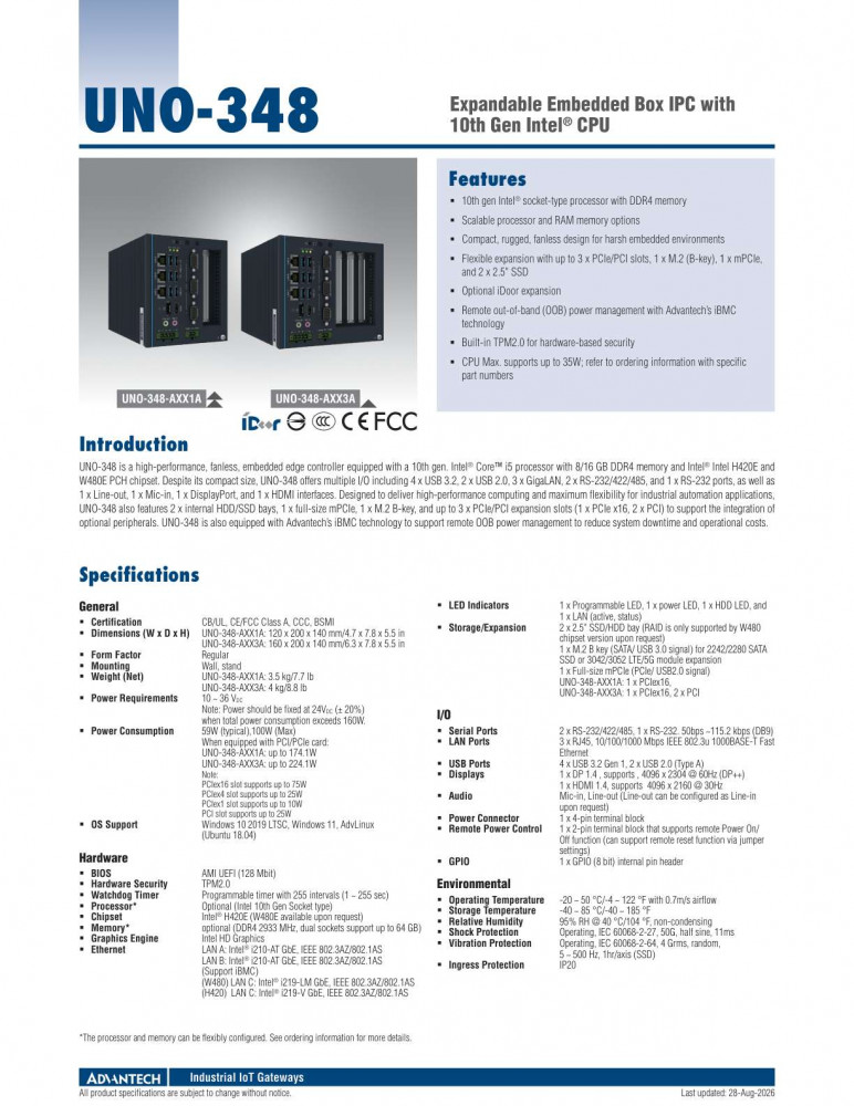 UNO-348 technical document page 1