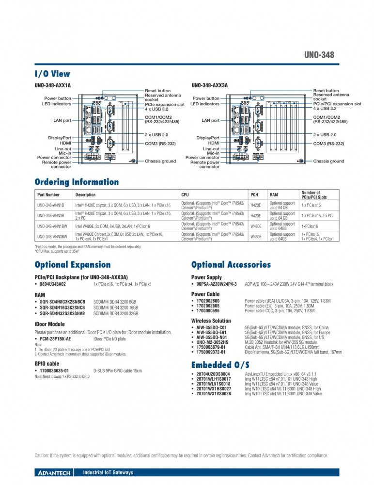 UNO-348 technical document page 3