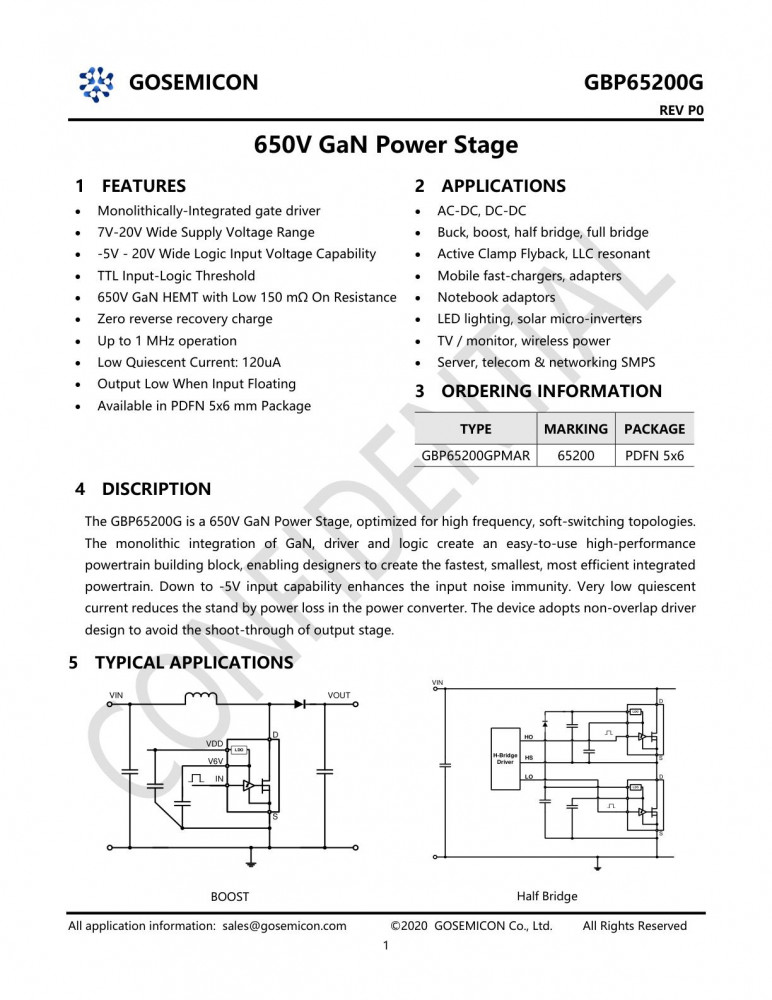 GBP65200GPMAR datasheet page 1