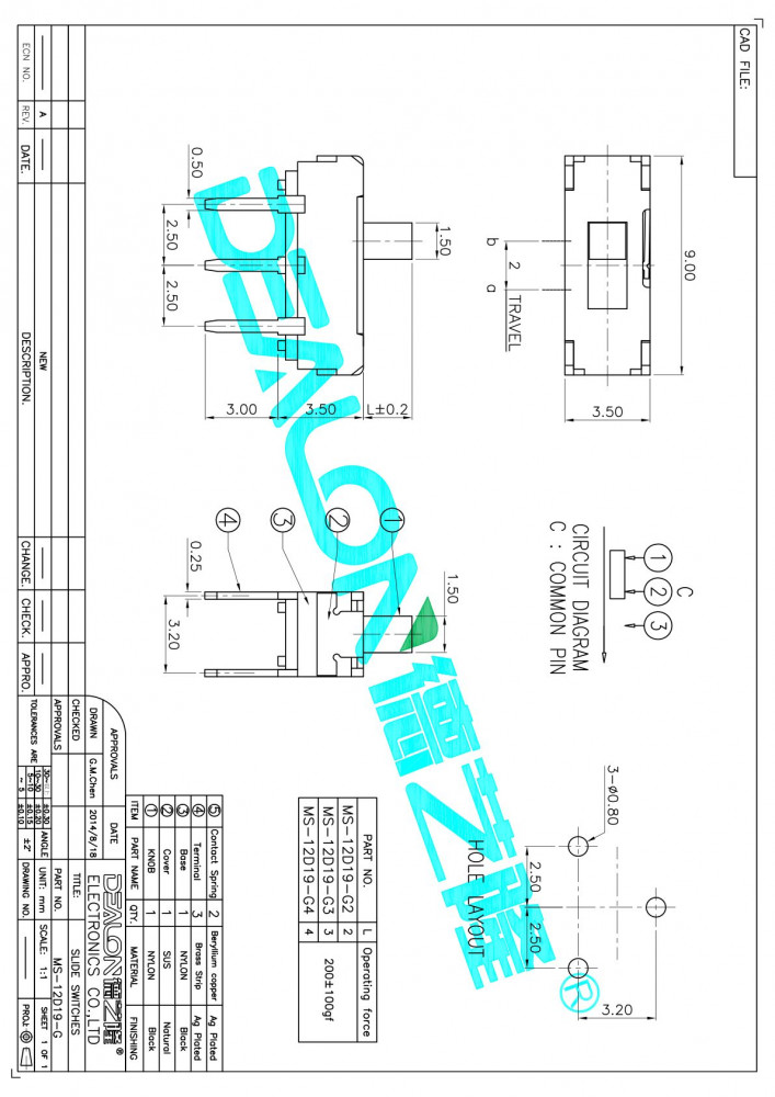 DEALON MS-12D19-G drawing preview