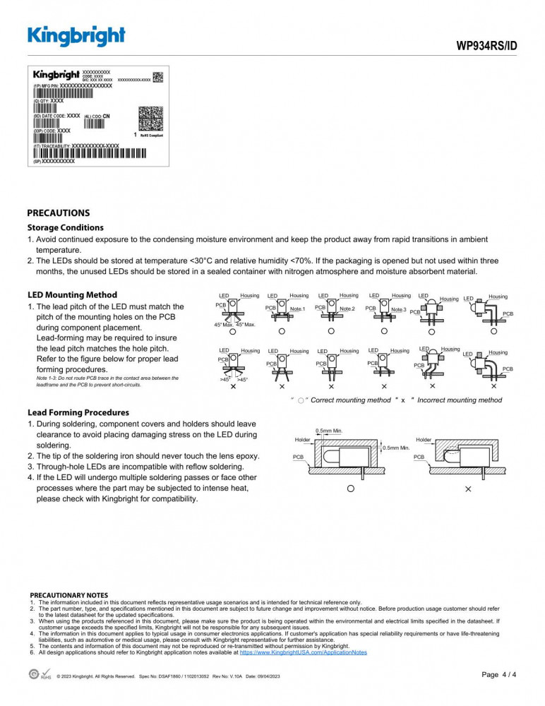 WP934RS/ID datasheet page 4