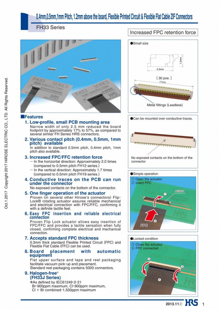 FH33 datasheet page 1