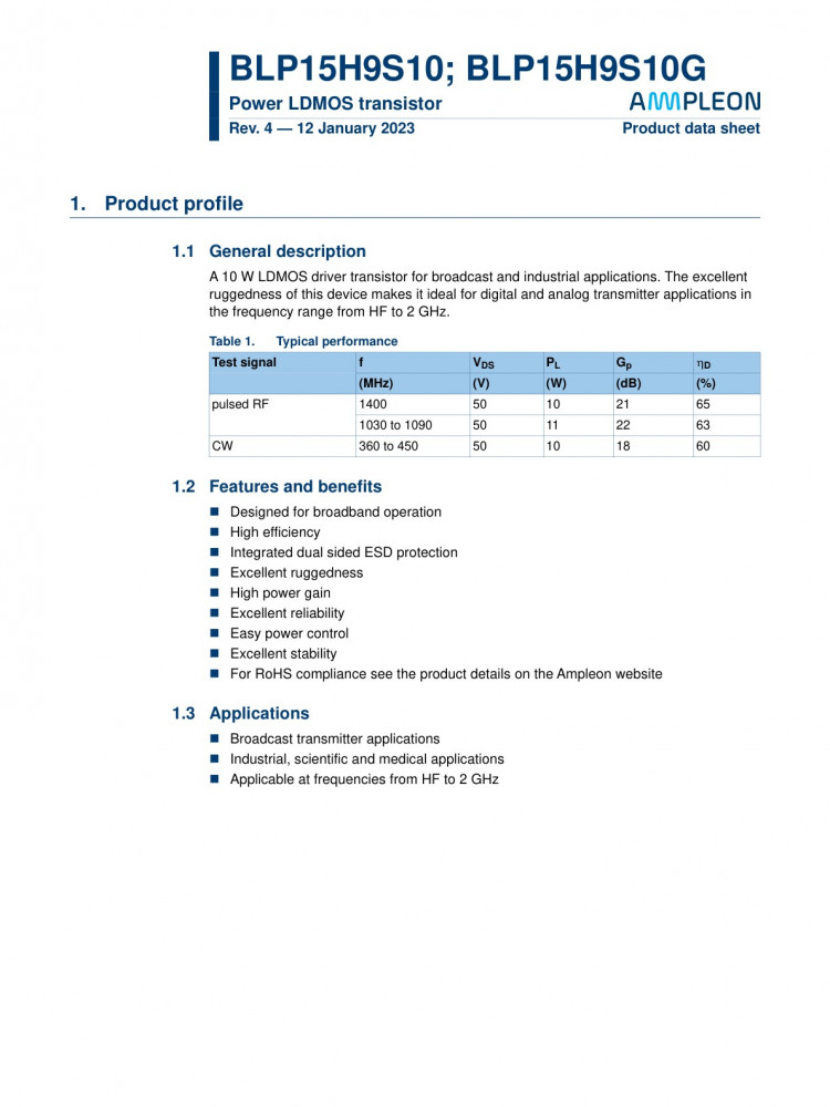 BLP15H9S10G datasheet page 1