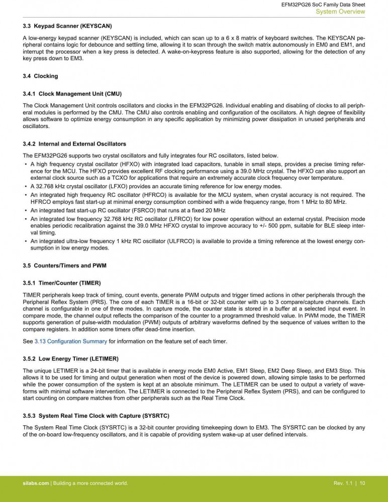 EFM32PG26 datasheet preview, page 10