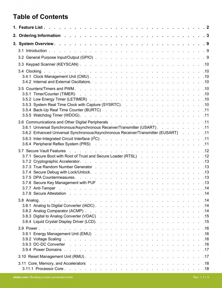 EFM32PG26 datasheet preview, page 5