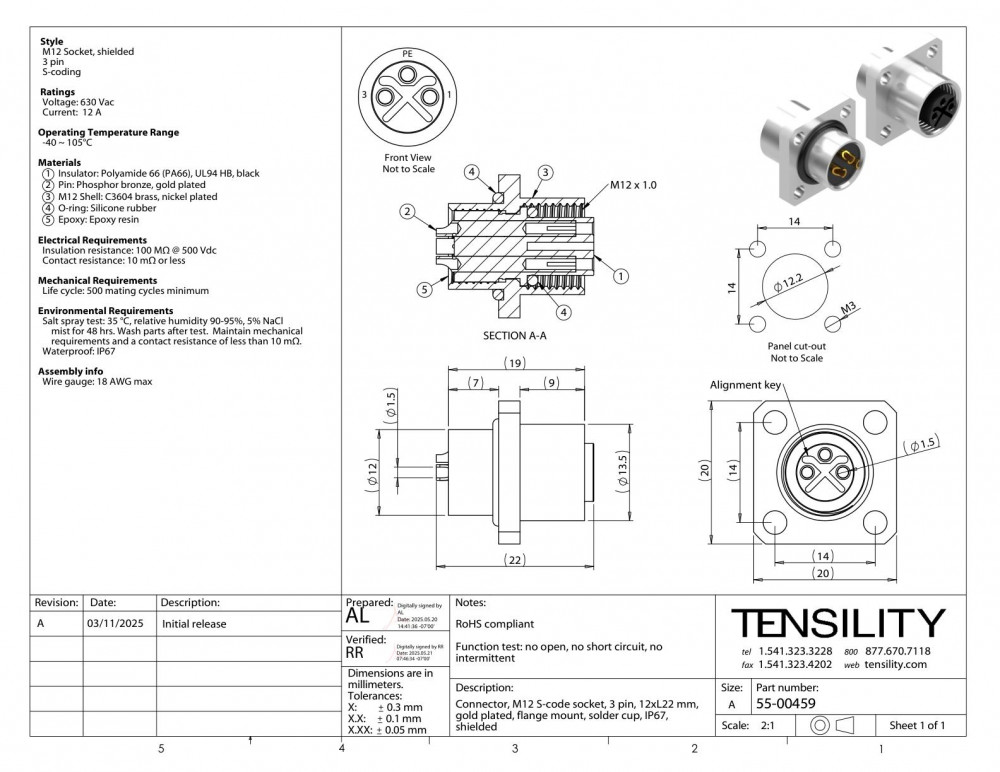 Tensility International 55-00459 product drawing