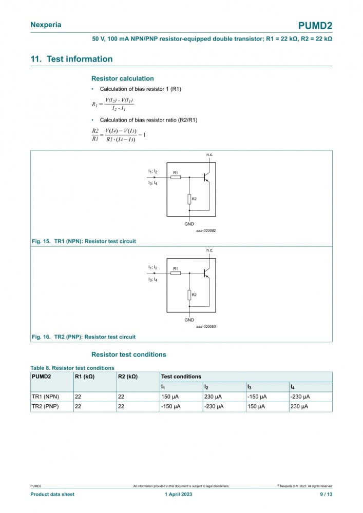 PUMD2 datasheet page 9