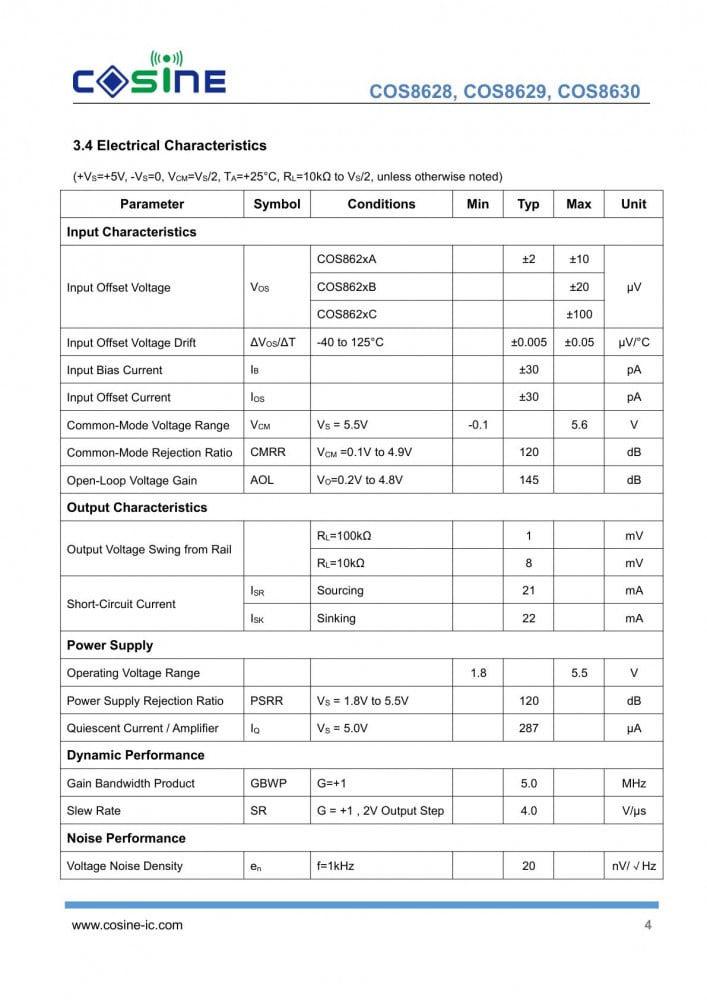 COS8629 datasheet page 4