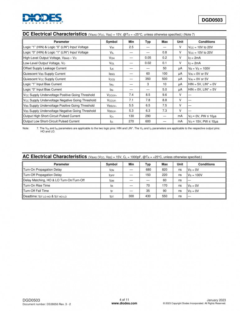 DGD0503FN-7 datasheet page 4