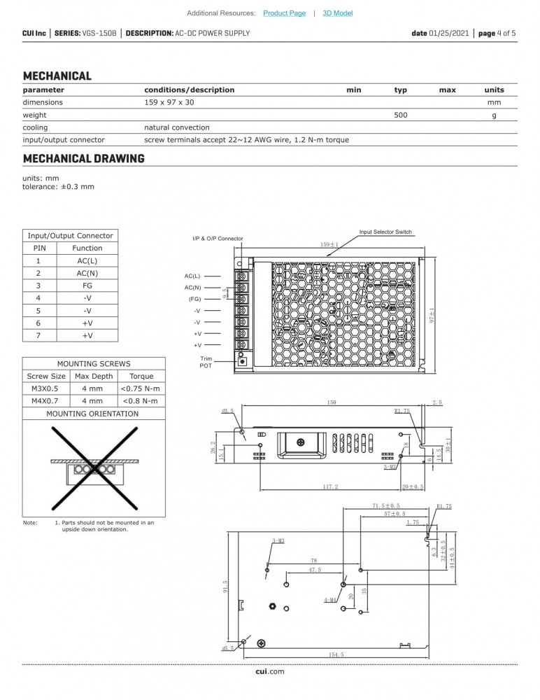CUI VGS-150B-24 datasheet page 4