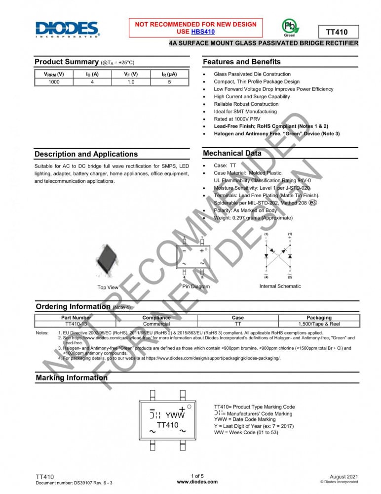 TT410-13 datasheet page 1