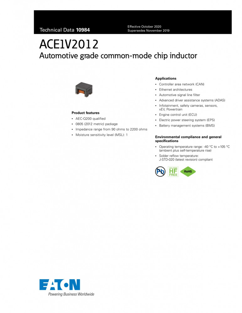 ACE1V2012 datasheet page 1