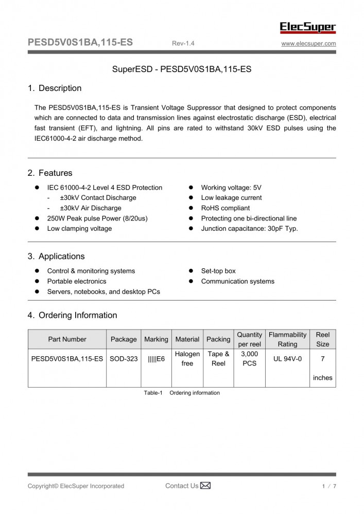 PESD5V0S1BA,115-ES datasheet page 1