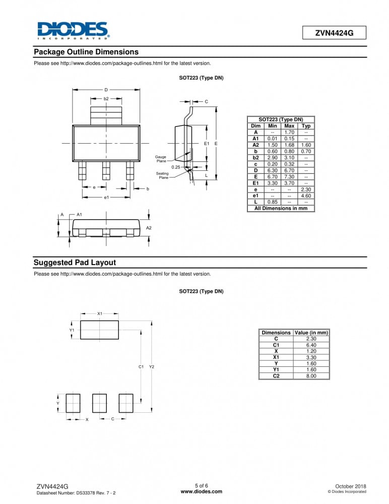 ZVN4424GTA datasheet page 5