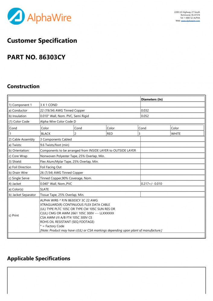 86303CY SL005 technical document page 1