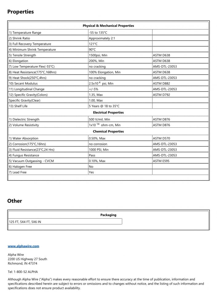 Alpha Wire F221V11/2 BK070 technical document page 2