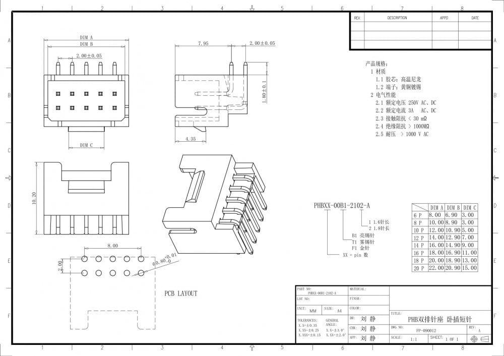 PHB10-00F1-2102-A technical drawing preview