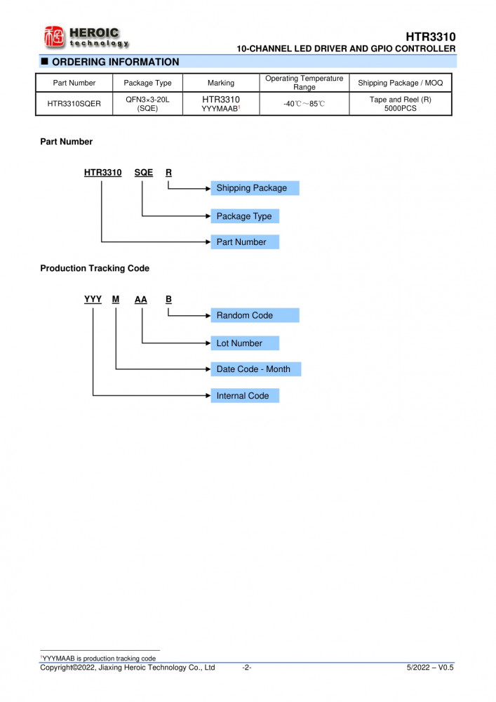 HTR3310SQER datasheet page 2