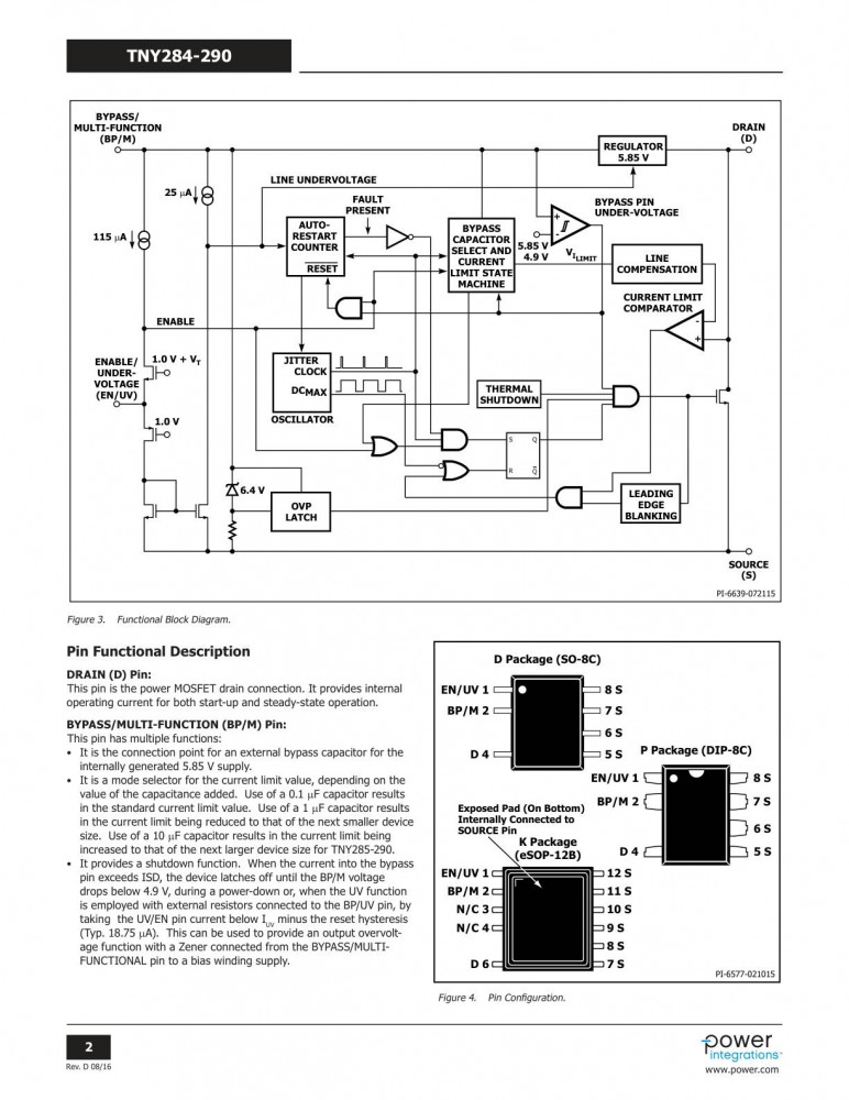 TNY284-290 TinySwitch-4 datasheet page 2