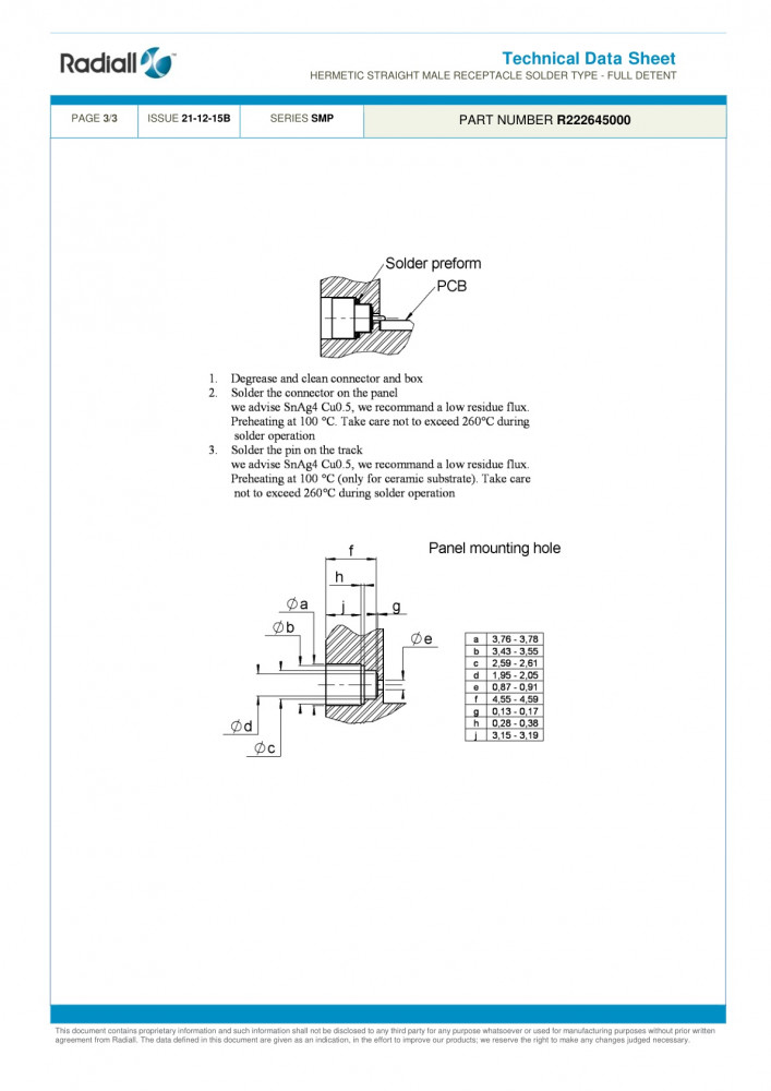 Radiall R222645000 SMP connector datasheet, page 3