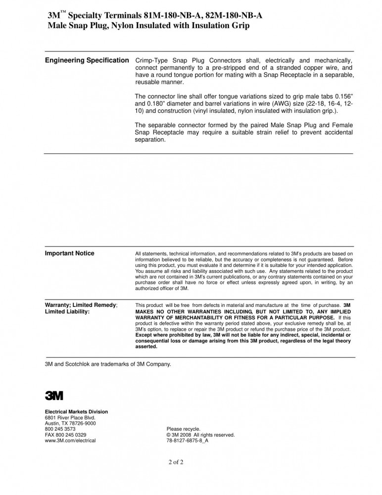 3M 81M-180-NB-A datasheet page 2