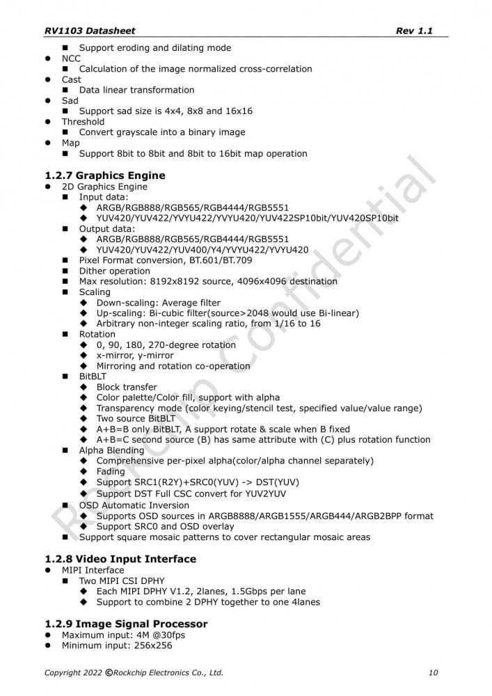 RV1103 datasheet page 10