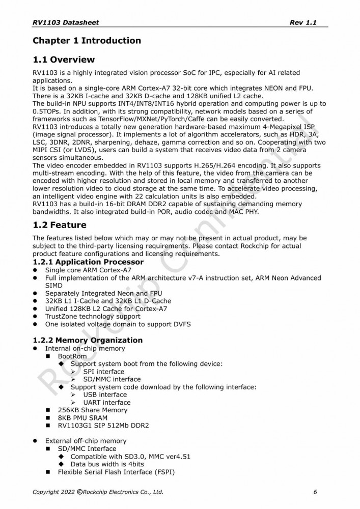 RV1103 datasheet page 6