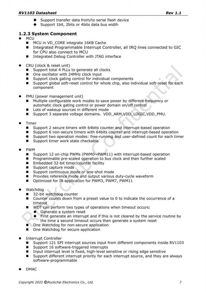 RV1103 datasheet page 7