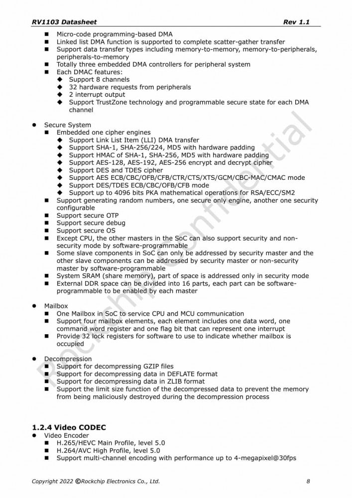 RV1103 datasheet page 8