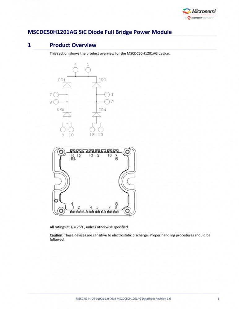 MSCDC50H1201AG datasheet page 1