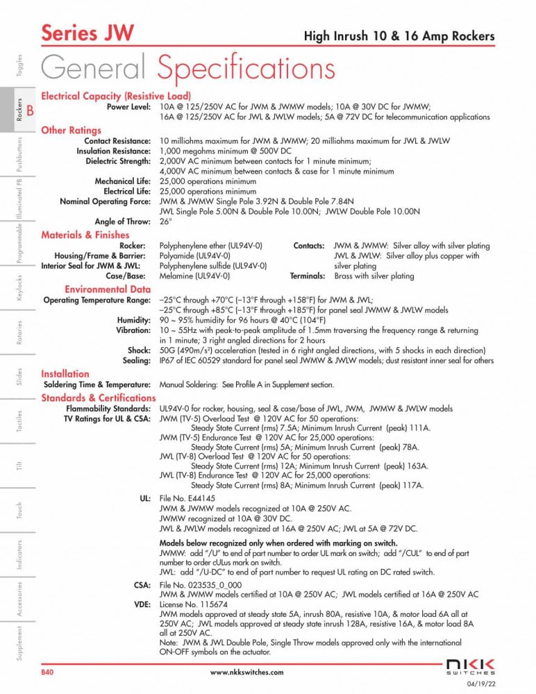 NKK JWL series document page 1