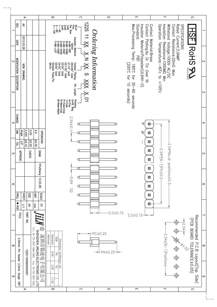JILN 12251120CNG0S115005 technical drawing