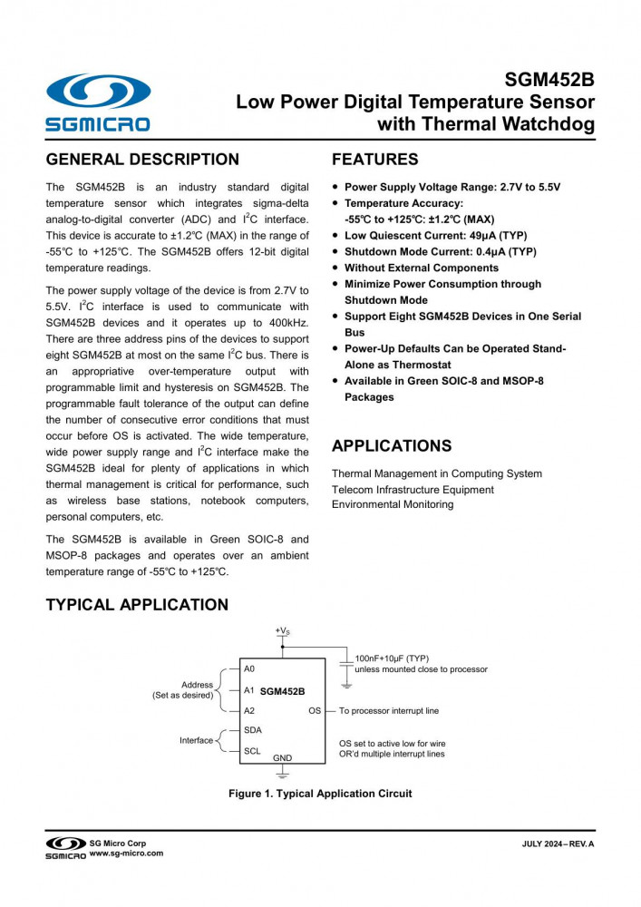 SGM452B datasheet page 1