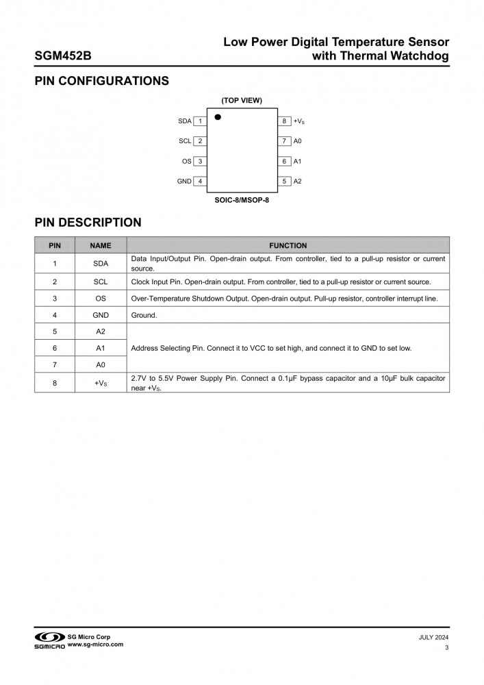 SGM452B datasheet page 3
