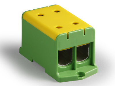 High Current Universal Clamp Terminal Block, Screw Mount, 380.0A / 600V,  Grey Housing and Cover, 1 Circuit
