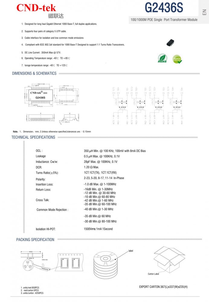 CND-tek G2436S technical document preview