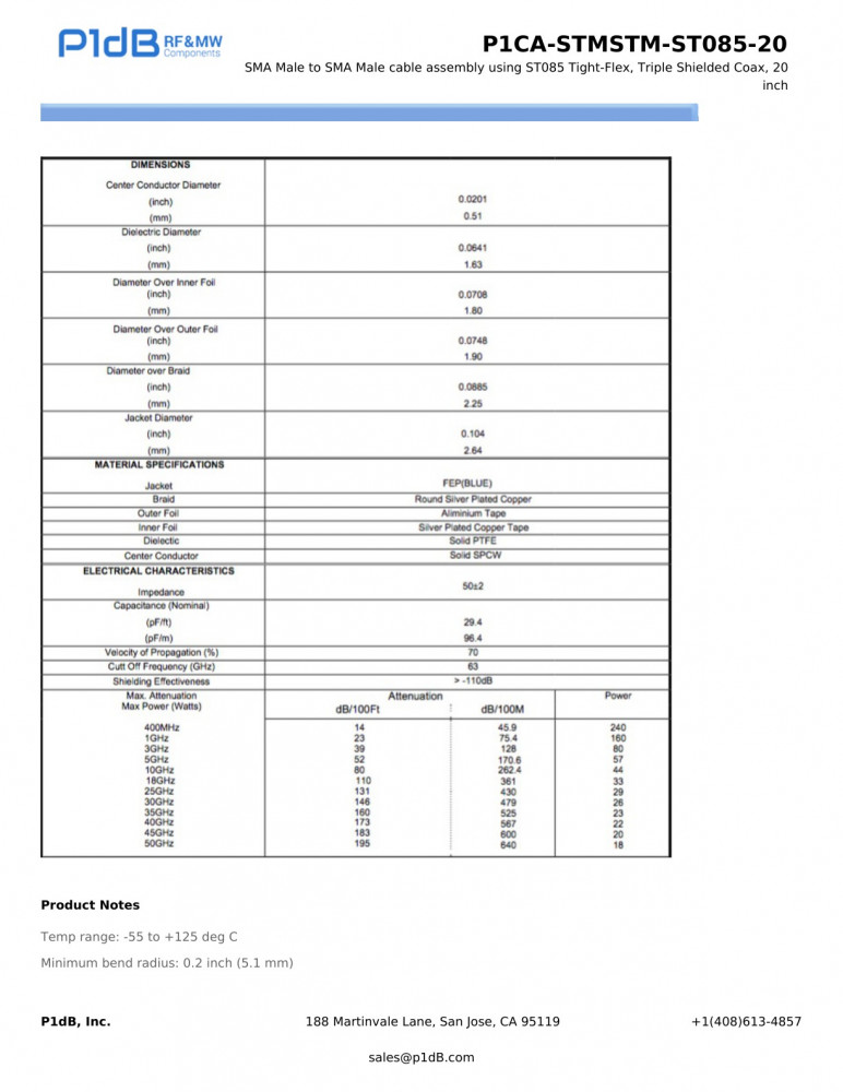 P1CA-STMSTM-ST085-20 technical document page 3