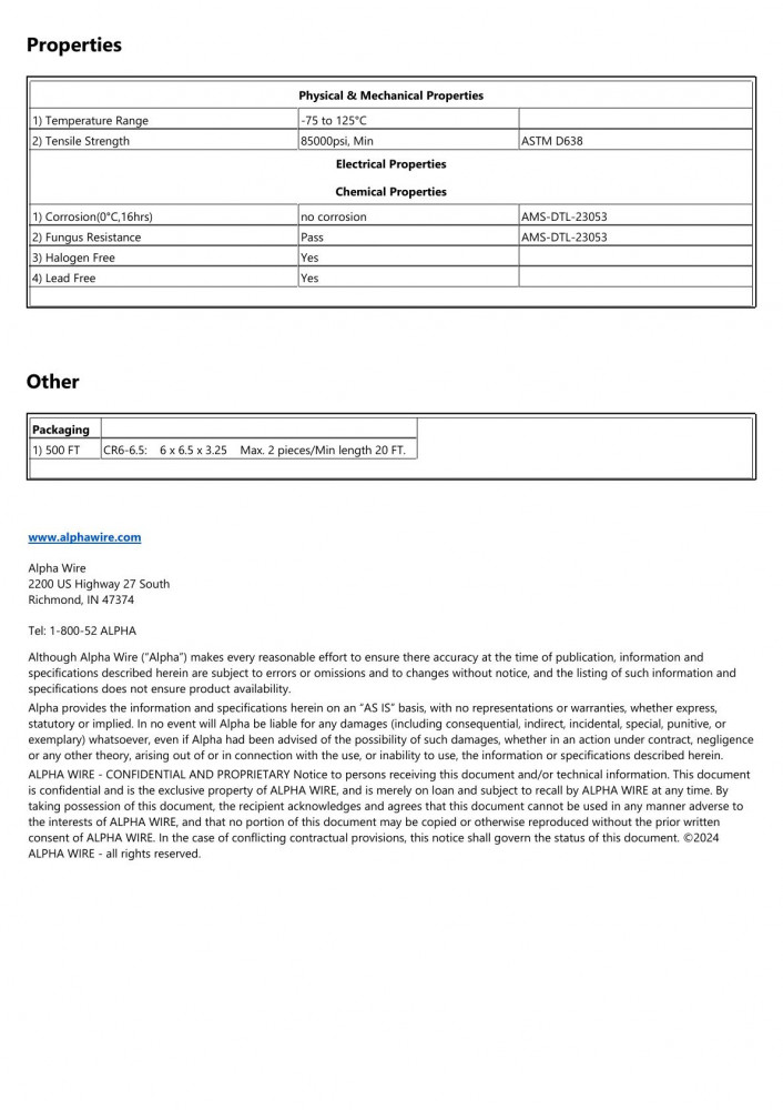Alpha Wire GRP-110-1/4 specification page 2
