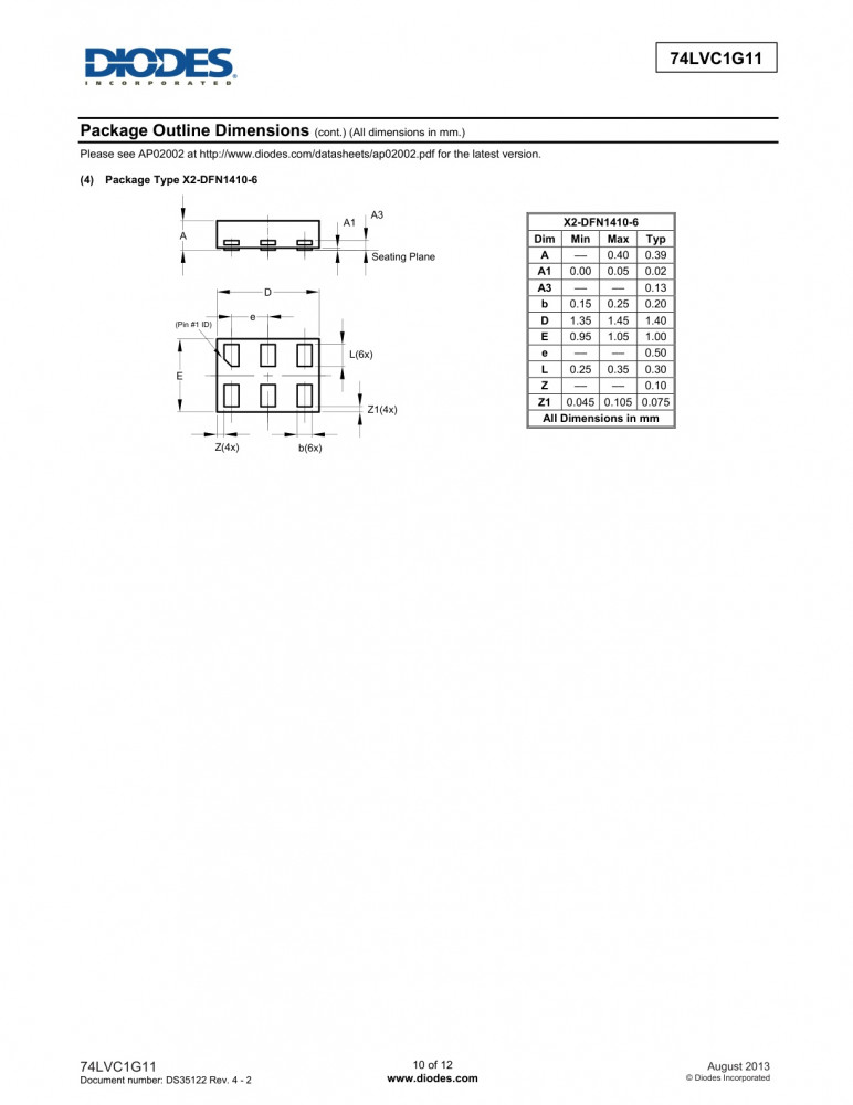 74LVC1G11FW4-7 datasheet page 10