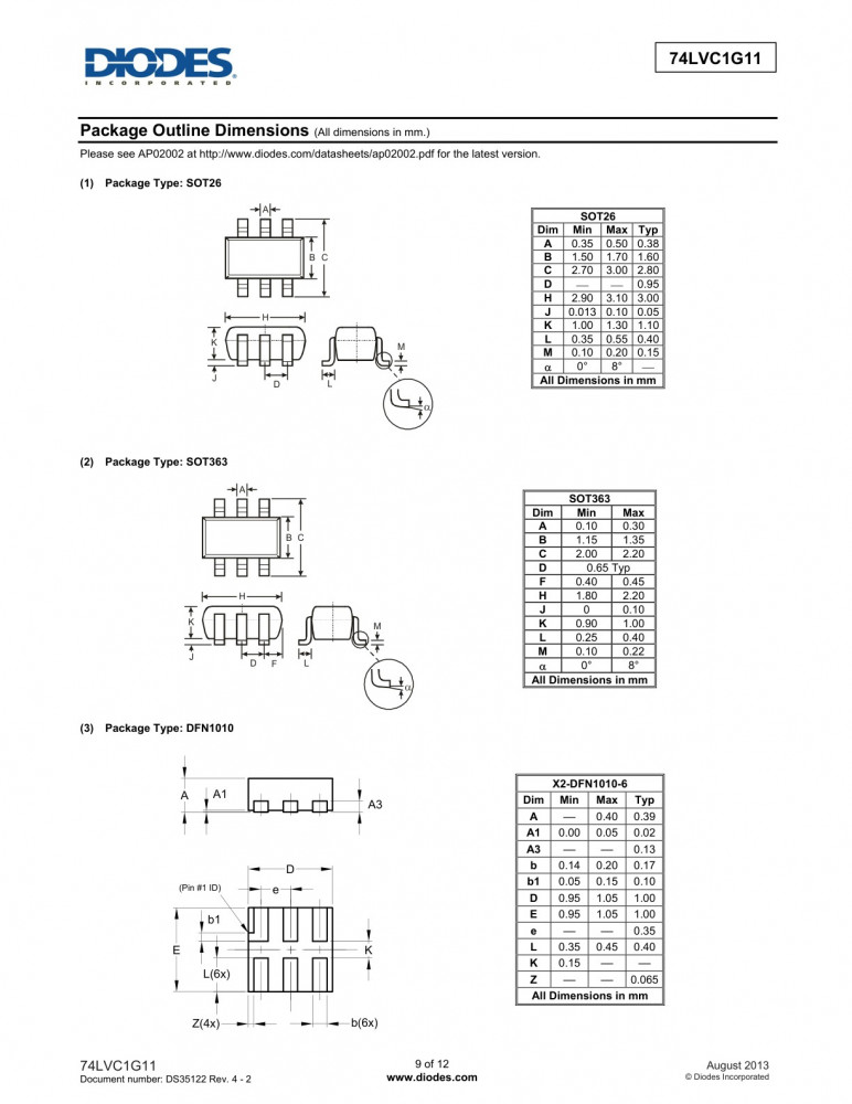 74LVC1G11FW4-7 datasheet page 9