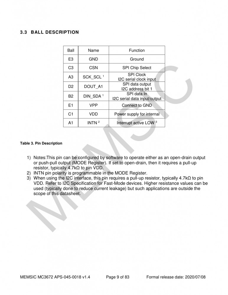 MC3672 technical document page 9