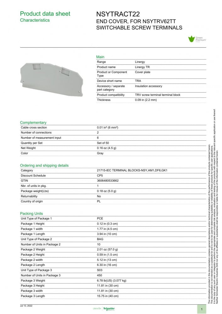NSYTRACT22 datasheet page 1