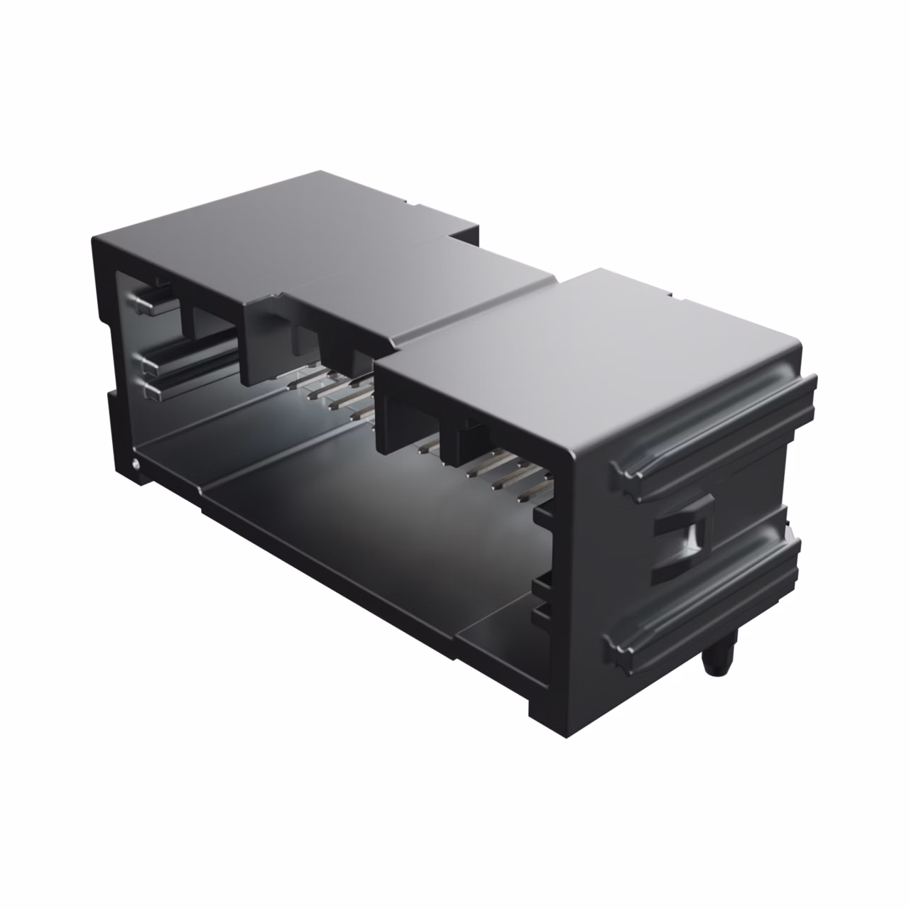 Mini50 Unsealed Right-Angle Hybrid Header, UL 94 V0, 34 Circuits, Polarization B, Gray, Tape and Reel for sale