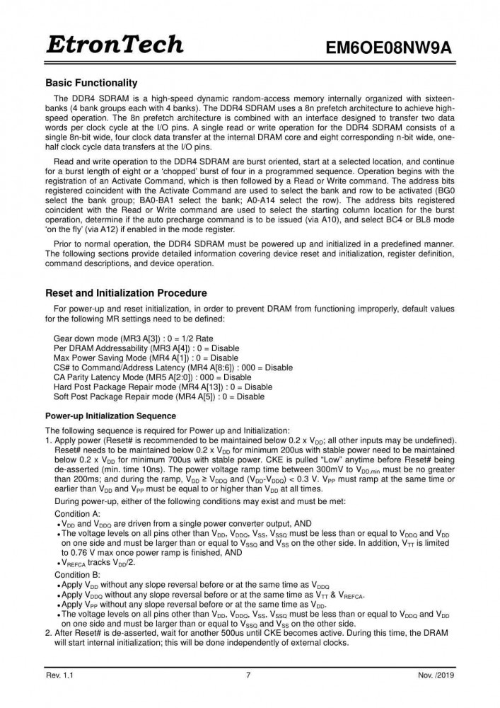 Etron EM6OE08NW9A-07IH datasheet page 7
