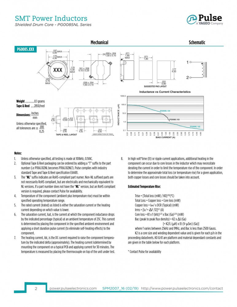 PG0085 technical document page 2