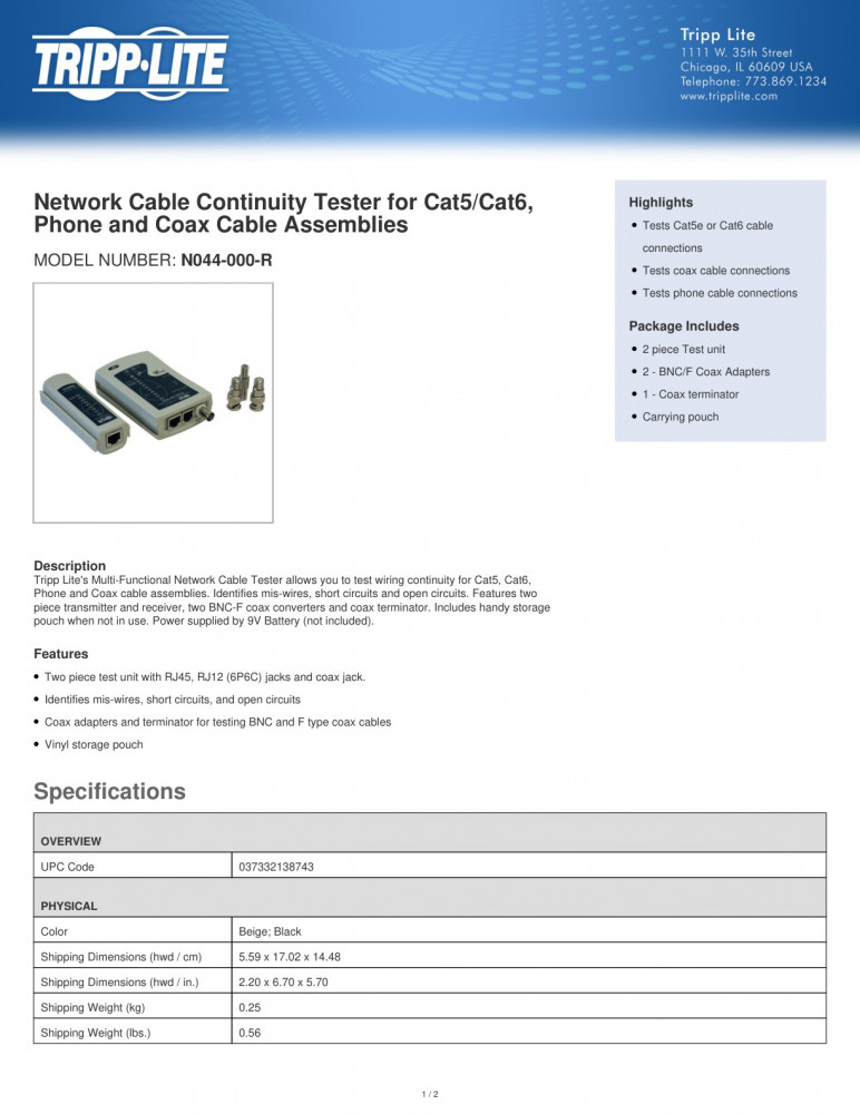 N044-000-R product document image, page 1
